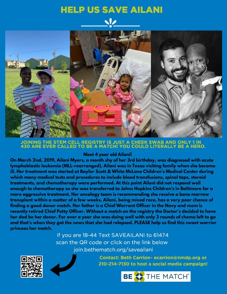 Help Find A Bone Marrow Match for 4 Year Old Ailani! | Shorebread